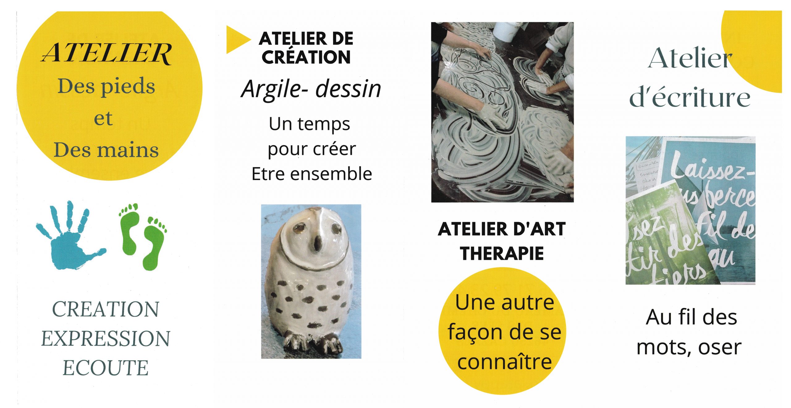 ATELIERS de création argile-dessin, atelier d’écriture, atelier d’art ...