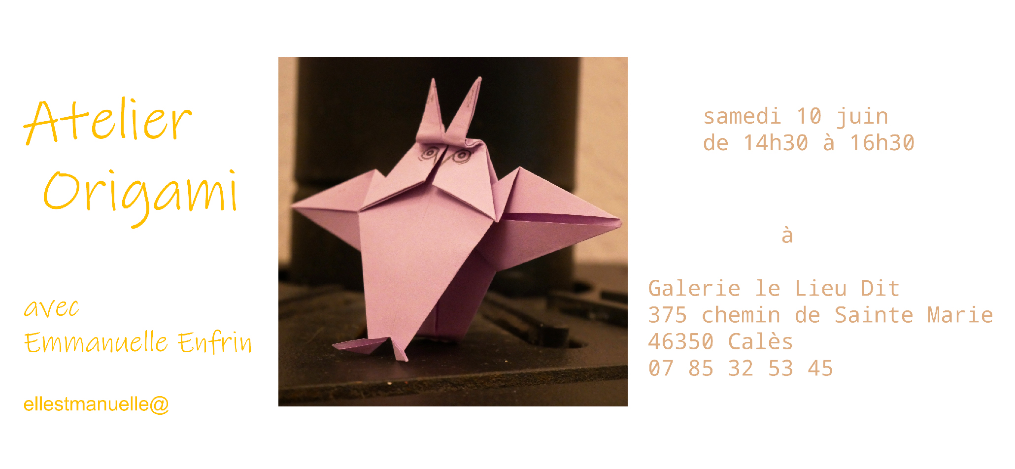 atelier origami galerie Le Lieu Dit – Blog des Bourians